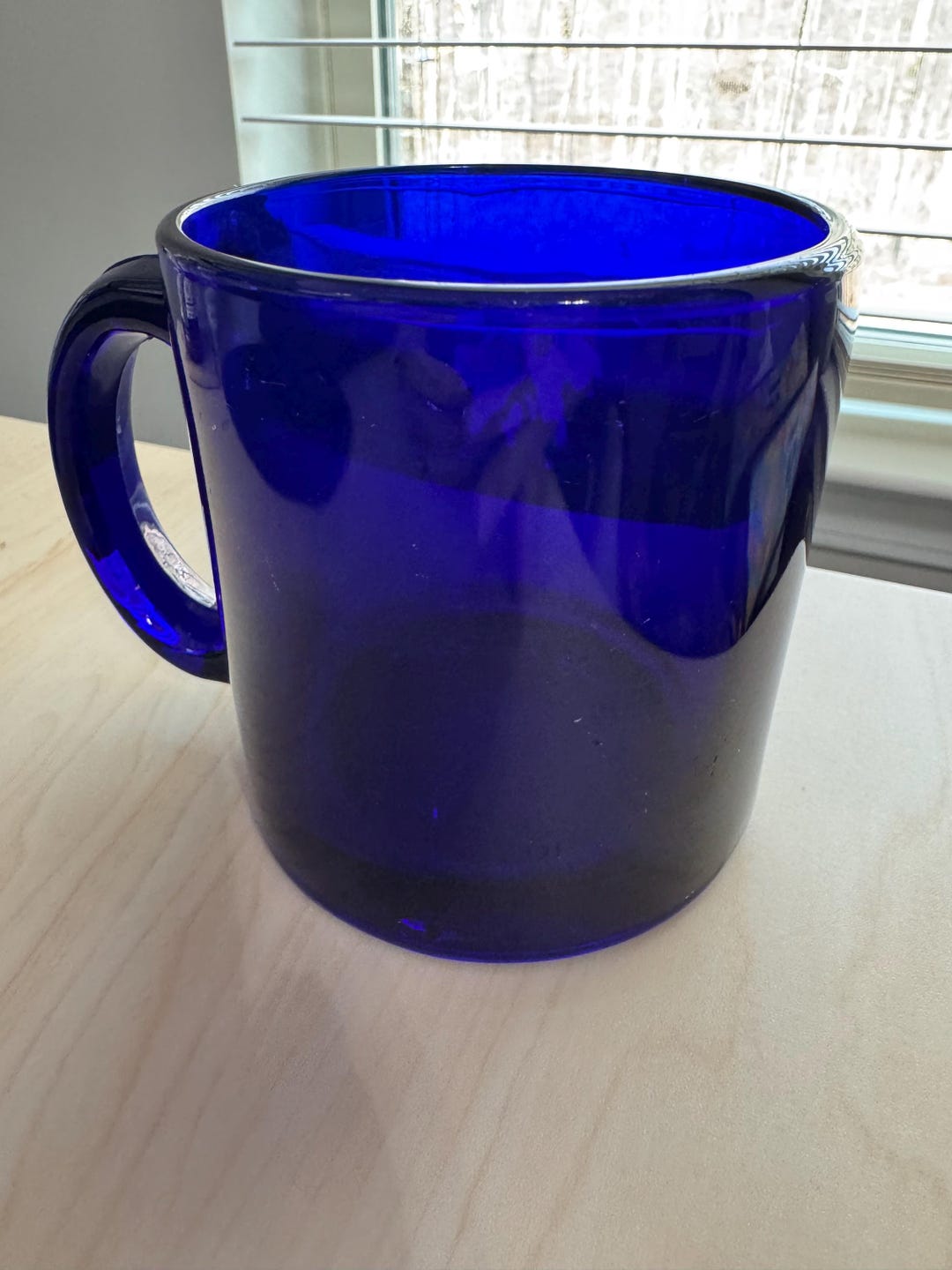 Vintage Cobalt Blue Glass Mug Made in USA 3 3/4 Tall Coffee Mug or Tea ...
