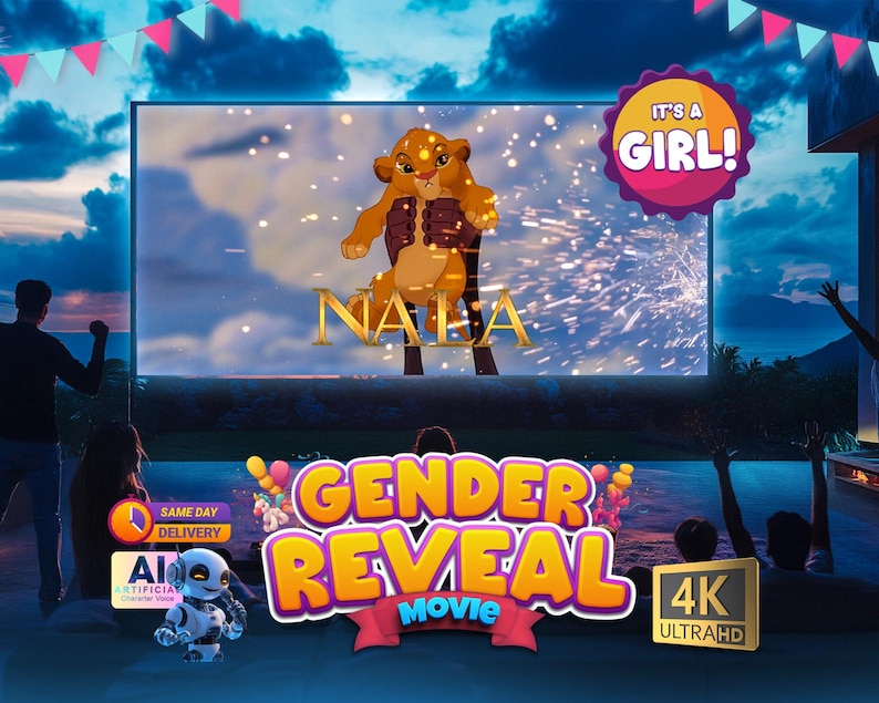 Lion King Epic Gender Reveal Video | IT'S A GIRL | Digital Gender Announcement Movie | Baby ...