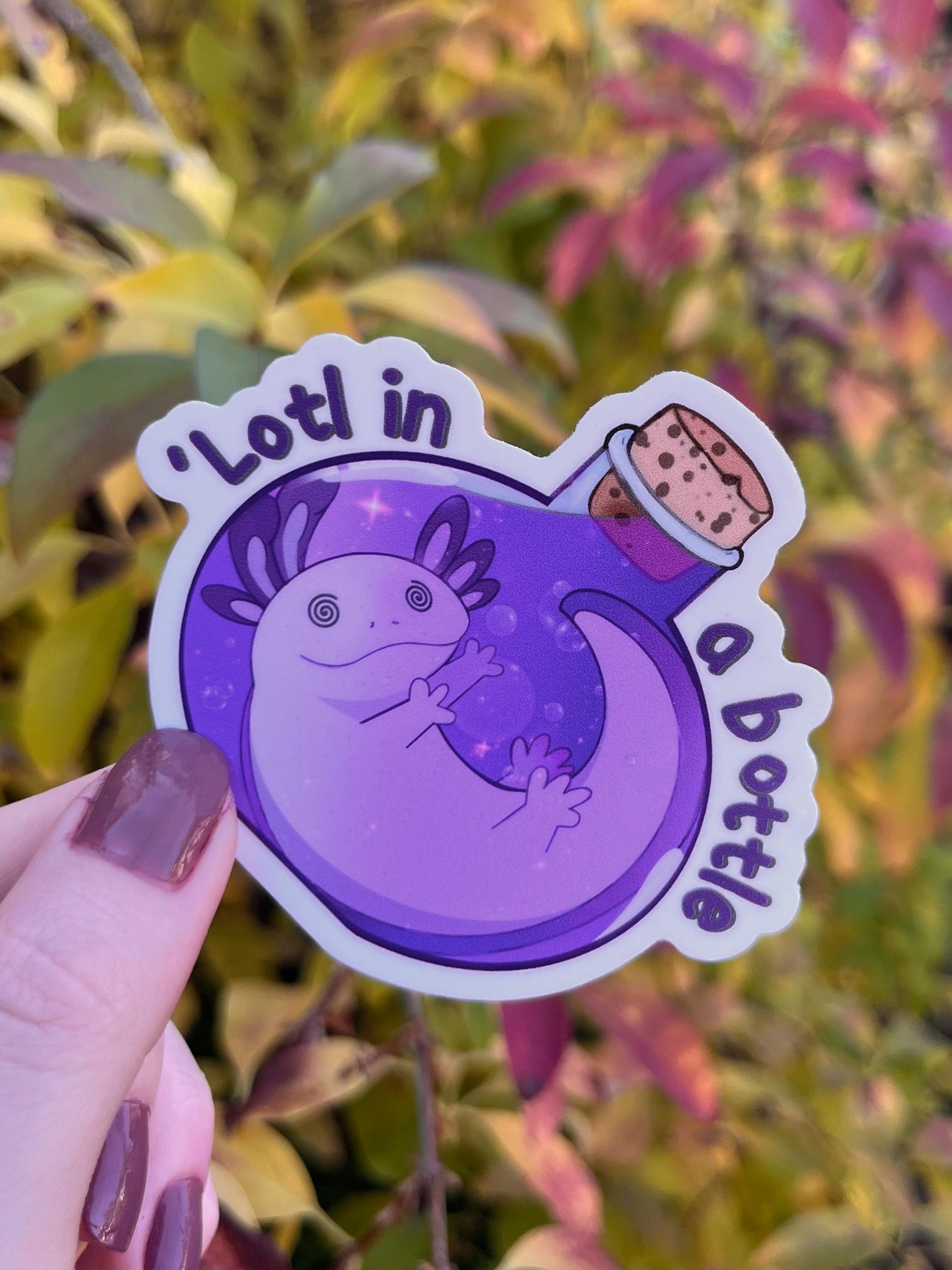 Lotl in a Bottle Potion Axolotl Sticker, 3", Water Bottle Sticker ...