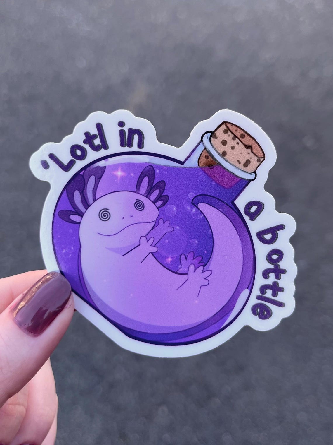 Lotl in a Bottle Potion Axolotl Sticker, 3", Water Bottle Sticker ...