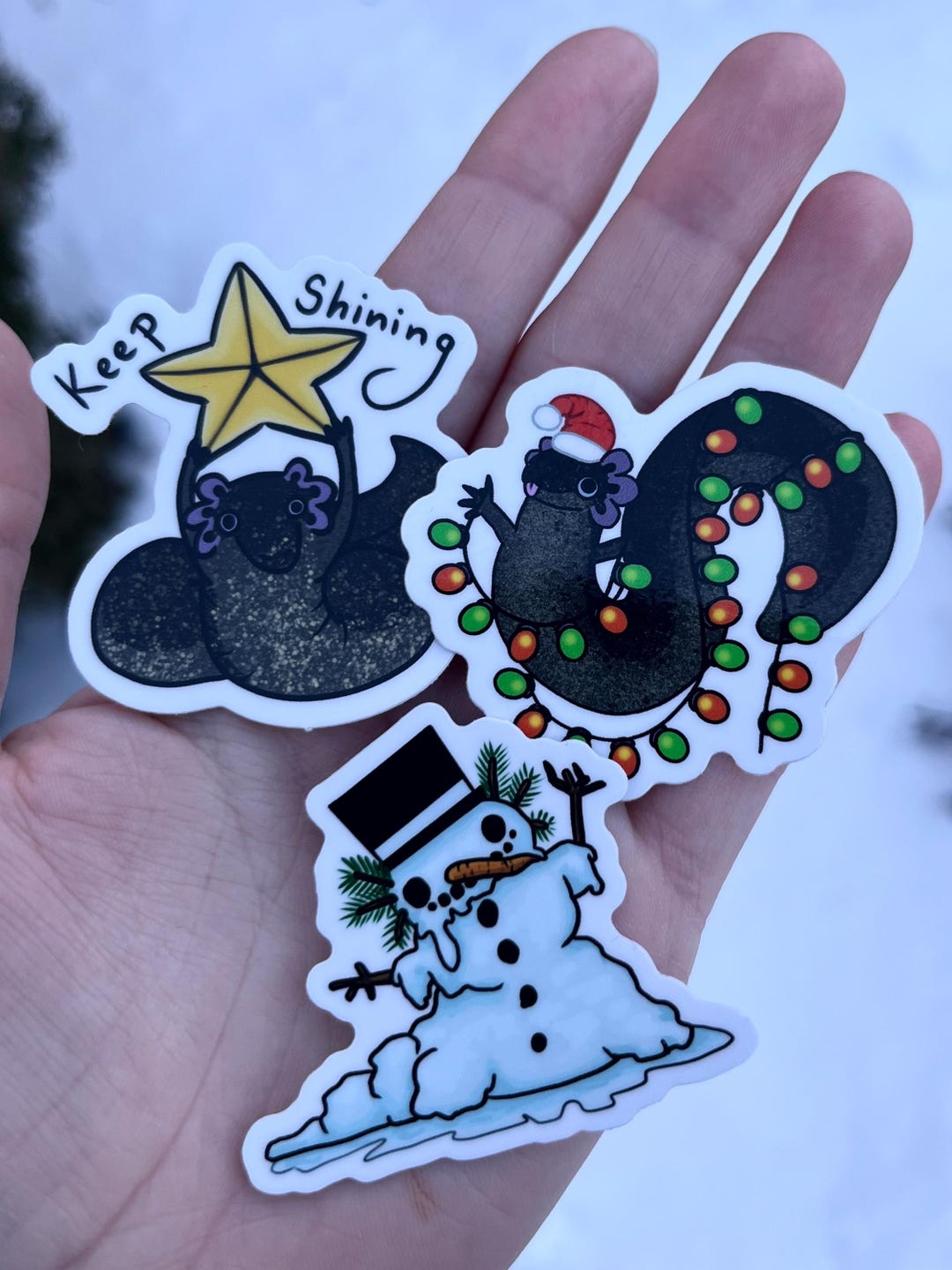 Little Holiday Salamanders Sticker Set, 2, Water Bottle Stickers ...