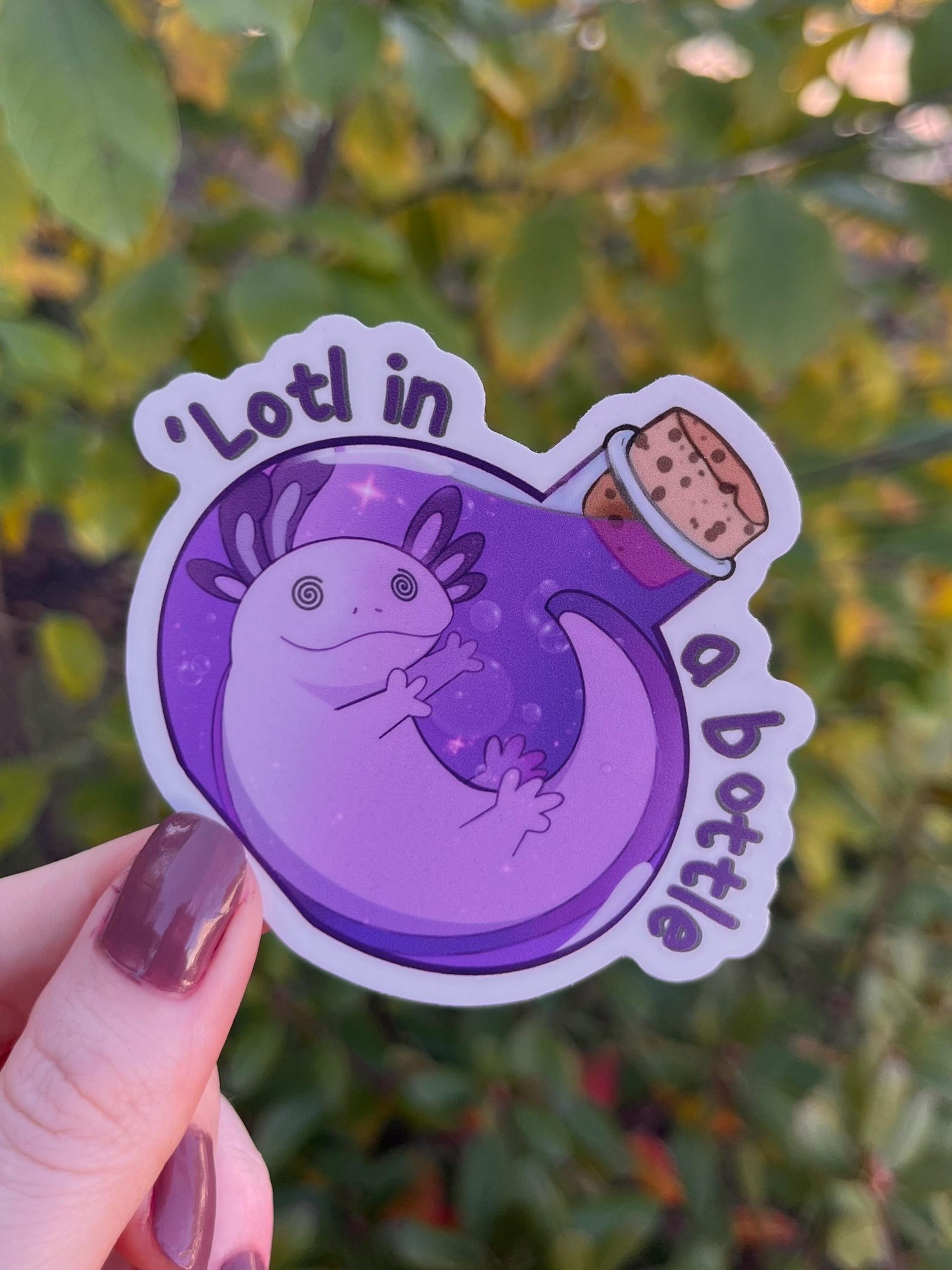 Lotl in a Bottle Potion Axolotl Sticker, 3", Water Bottle Sticker ...