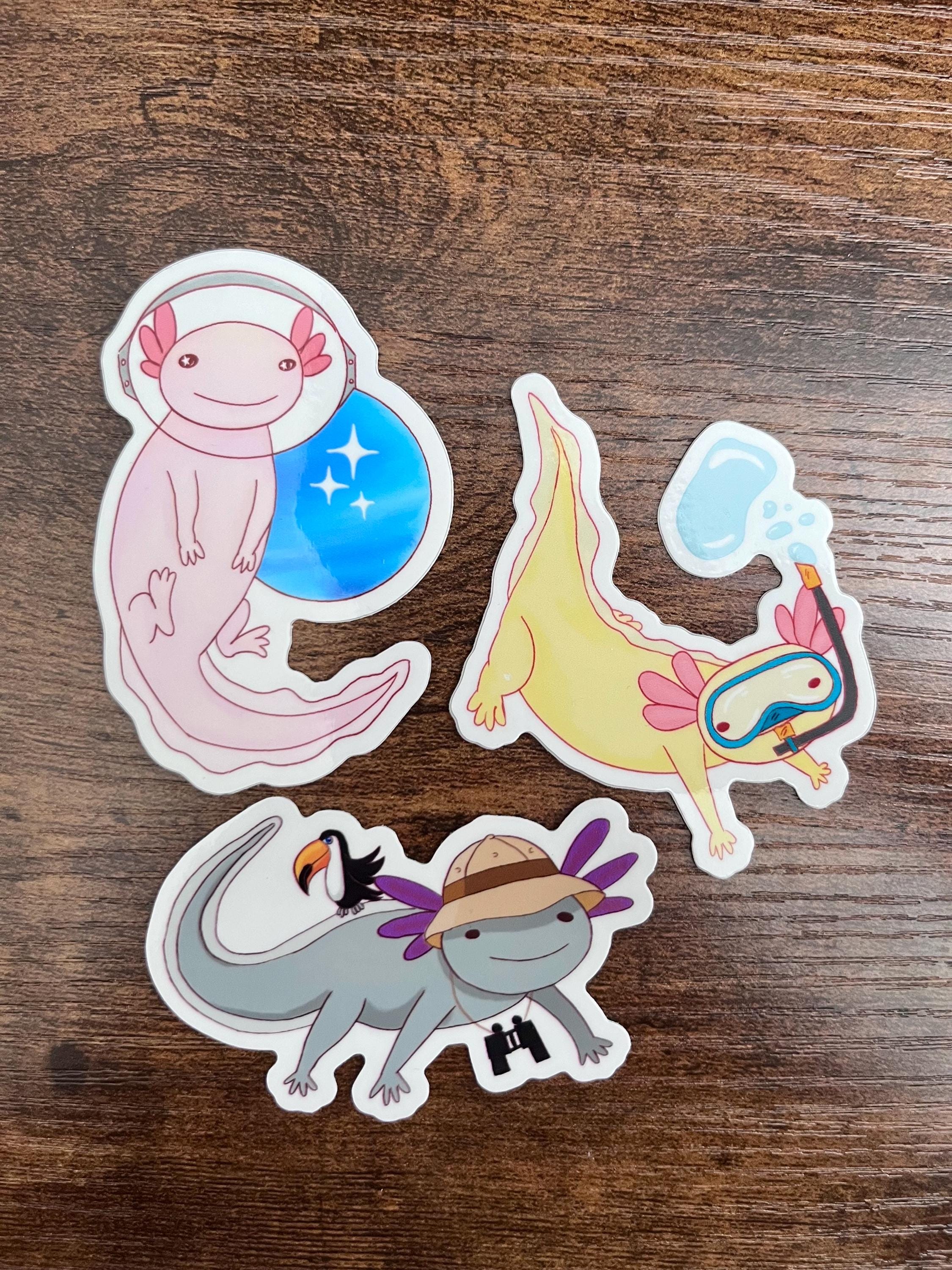 Axolotls ‘round the World Sticker Set, 3", Water Bottle Stickers ...