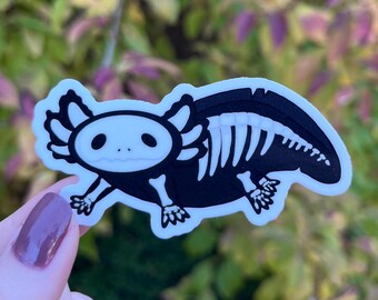 Axolotl Worm Sticker, 3", Water Bottle Sticker, Laptop Decal, Cute ...