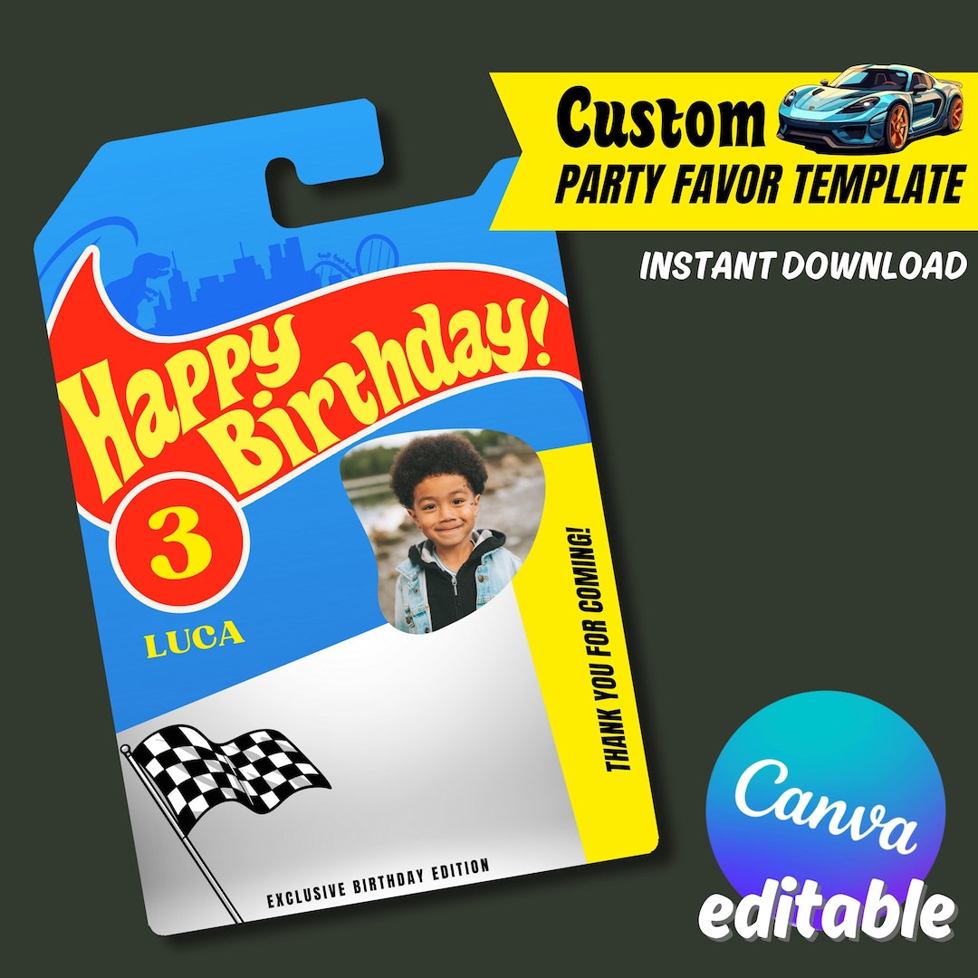 Happy Birthday Car Toy Wheels Template | Printable Custom Personalized ...