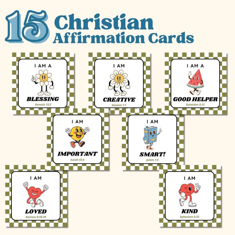 15 Christian Kid Affirmation Cards | Affirmation for Kids | Positive ...