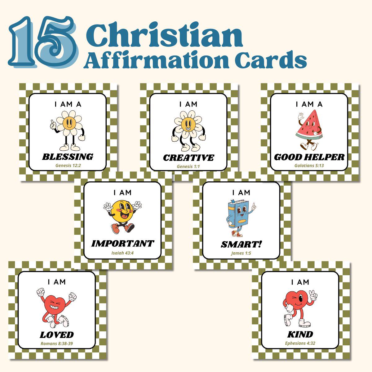 15 Christian Kid Affirmation Cards | Affirmation for Kids | Positive ...