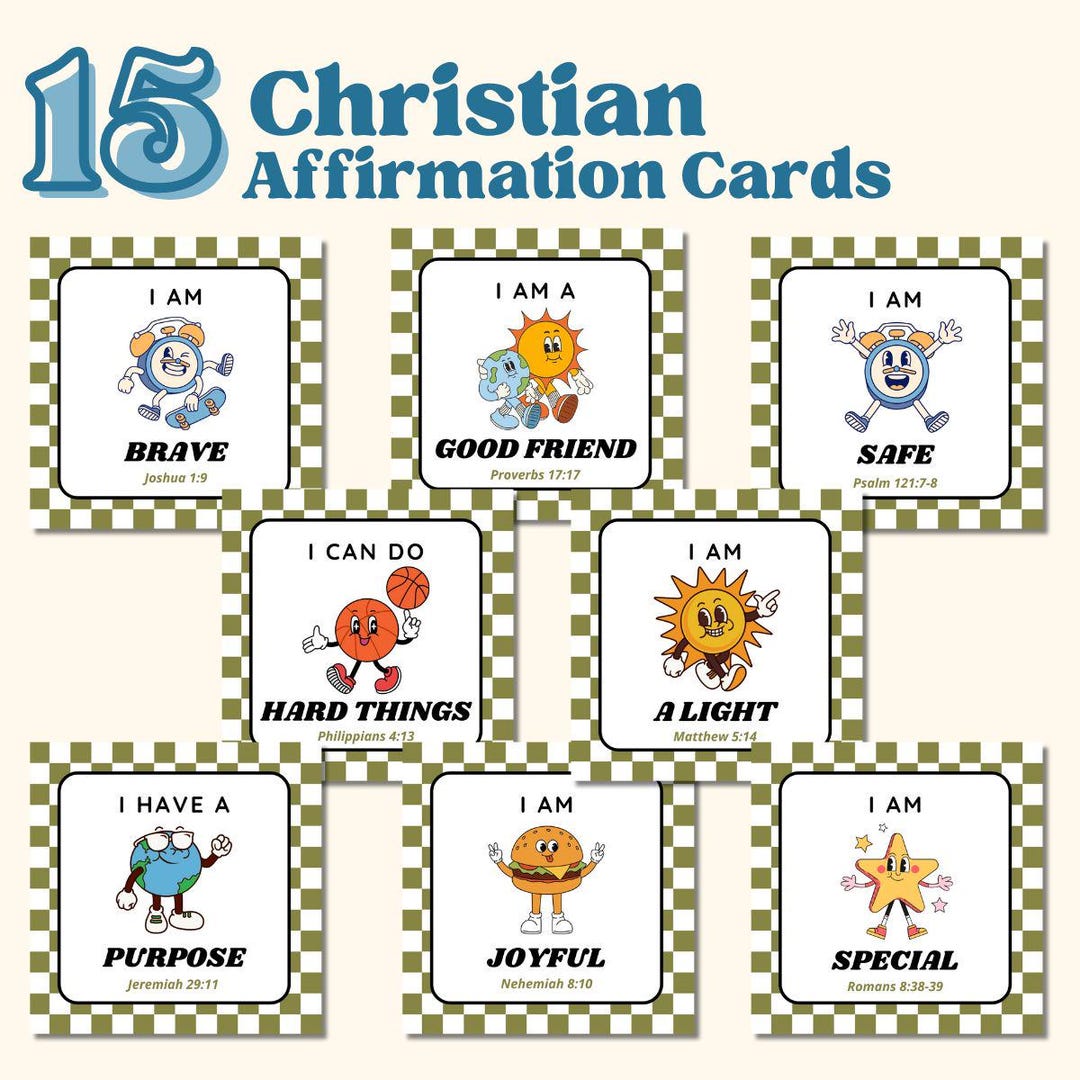 15 Christian Kid Affirmation Cards | Affirmation for Kids | Positive ...