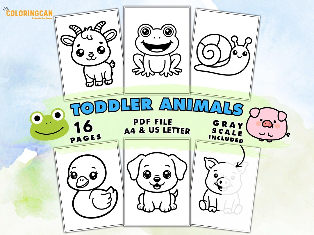 Toddler Animal Coloring Book, Simple Bold Lines Preschool Coloring ...