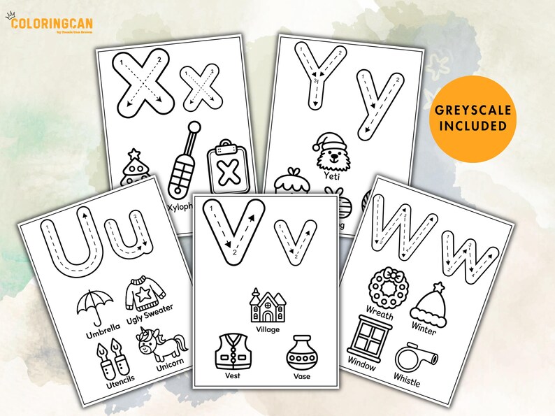 Christmas Alphabet Tracing Coloring Book for Toddlers, A-Z Letter ...