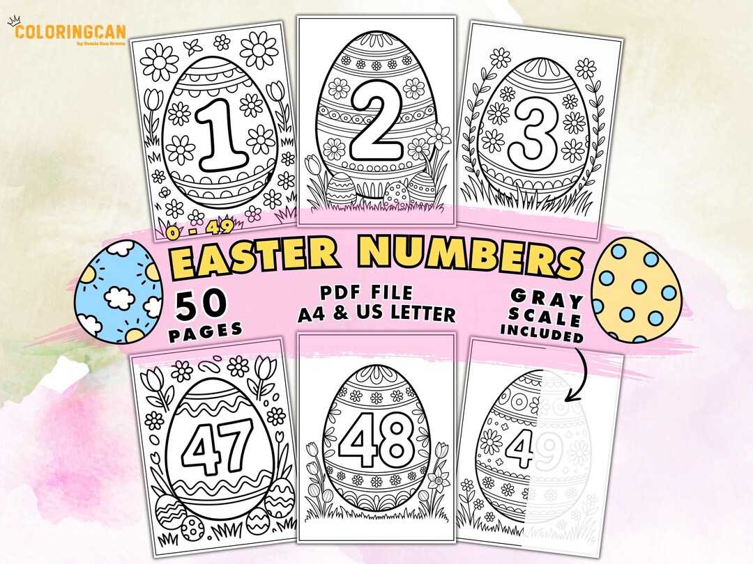 Easter Egg Numbers Coloring Book, Number Tracing and Counting Activity ...