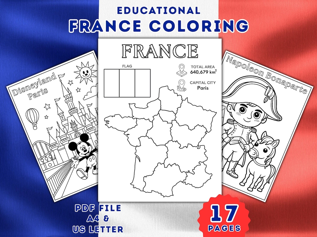 France Coloring Pages, Printable French Social Studies With Map to ...