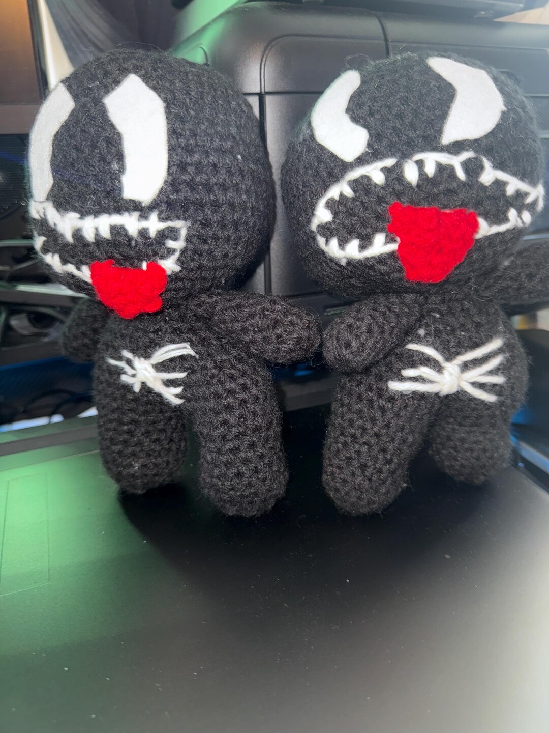 Handmade Venom-inspired Crochet Plush – Symbiote Monster Amigurumi ...