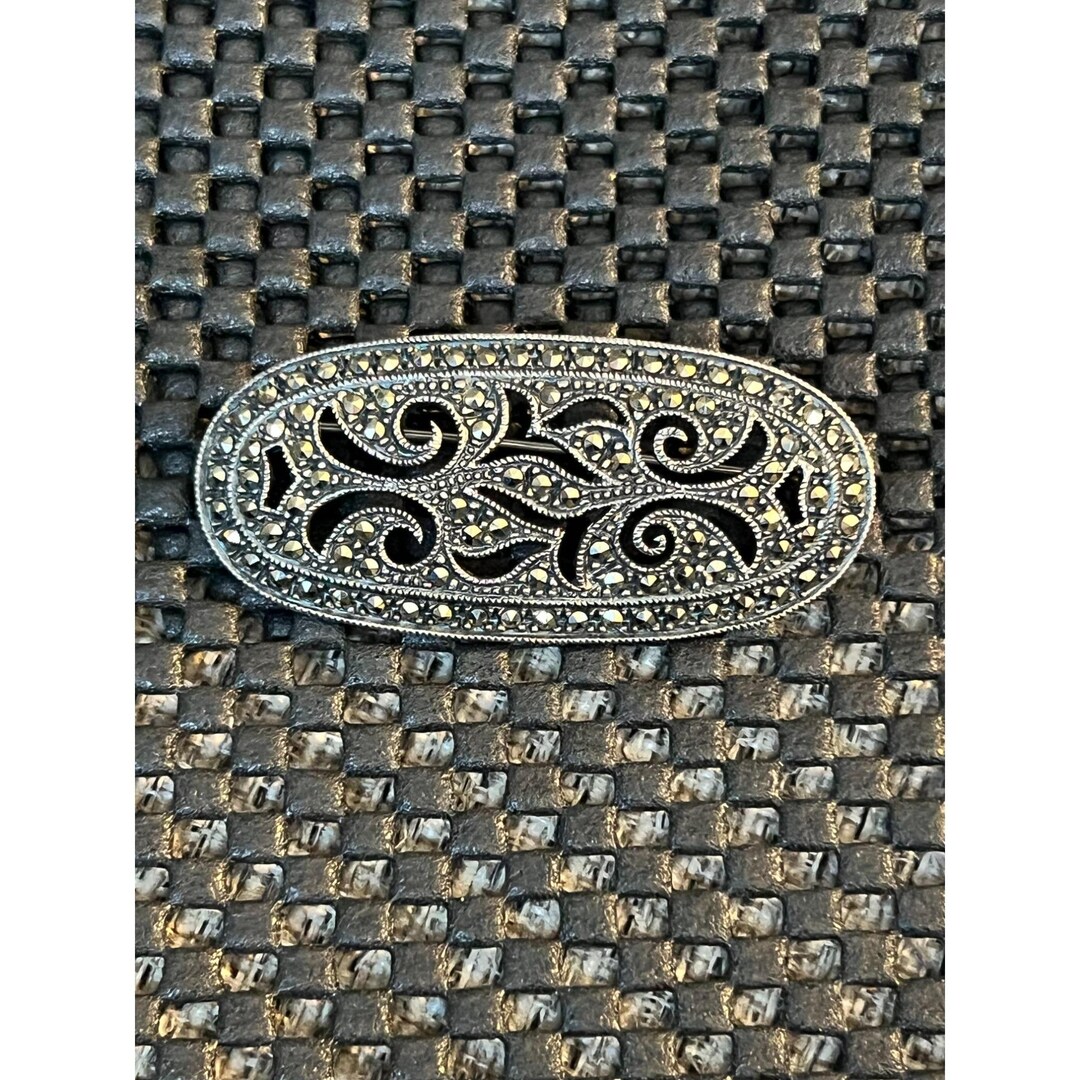 Vintage Stamped Signed Judith Jack Art Deco Sterling Marquesite Open ...