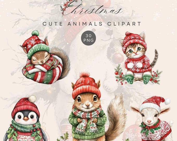 Winter Clipart, Winter Animals Clipart, Christmas Deer Png, Polar Bear ...