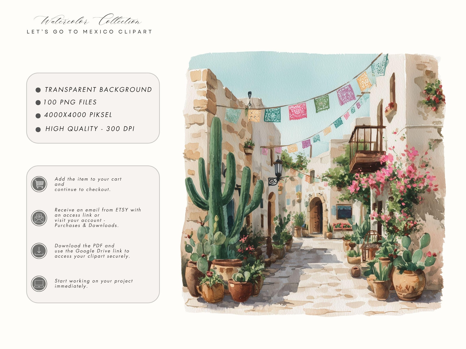 Watercolor Mexico Clipart, Travel Graphics (digital Download) - Etsy
