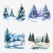 Watercolor Winter Landscape – Snowy Forest Scene Art, Cozy Holiday ...