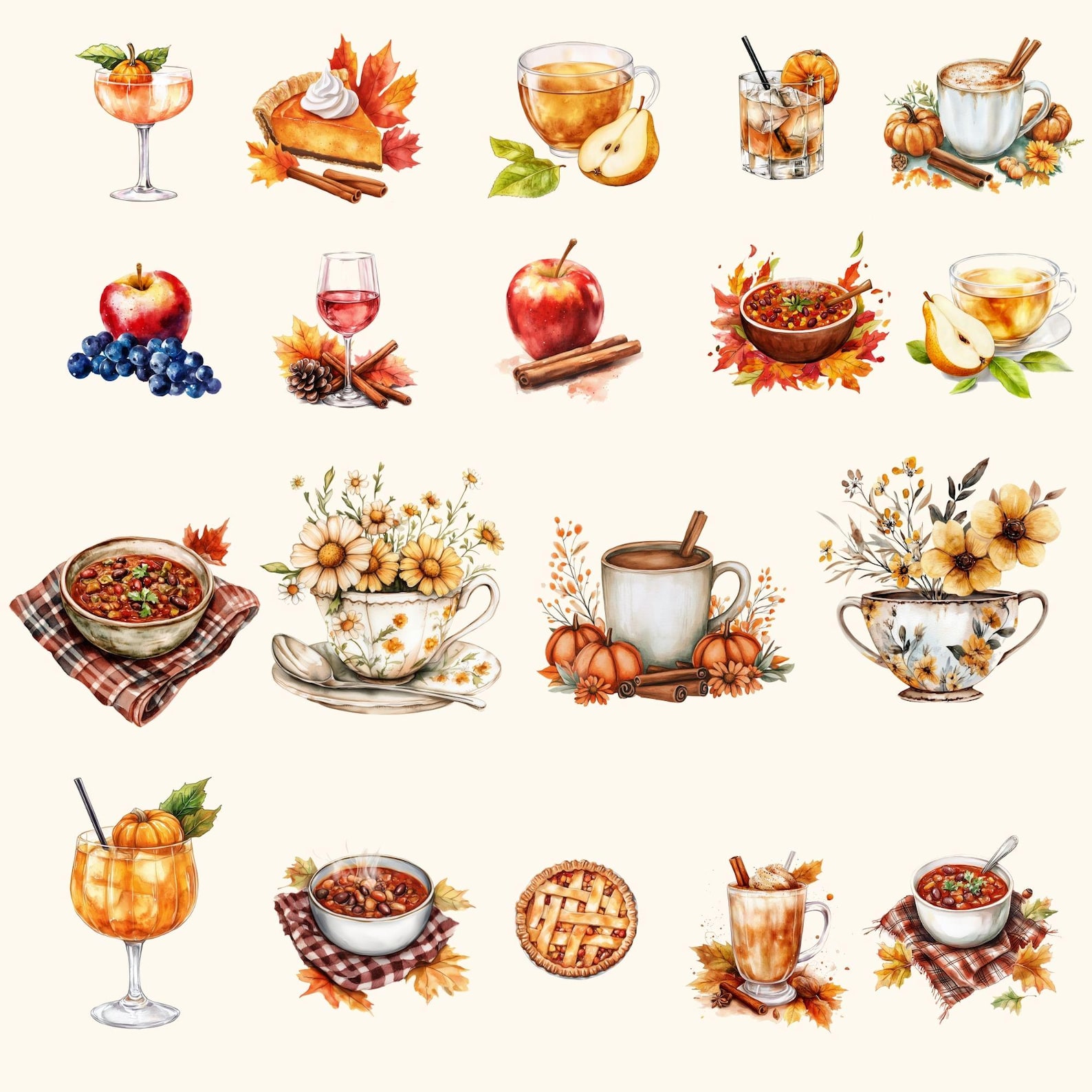 Watercolor Cozy Autumn Clipart – Sunflower Pumpkin Bouquet PNG, Fall ...
