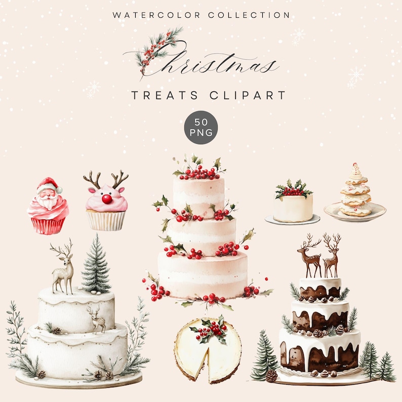 Watercolor Christmas Treats Clipart – Gingerbread Cookies & Holiday ...