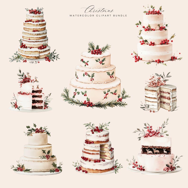 Watercolor Christmas Treats Clipart – Gingerbread Cookies & Holiday ...