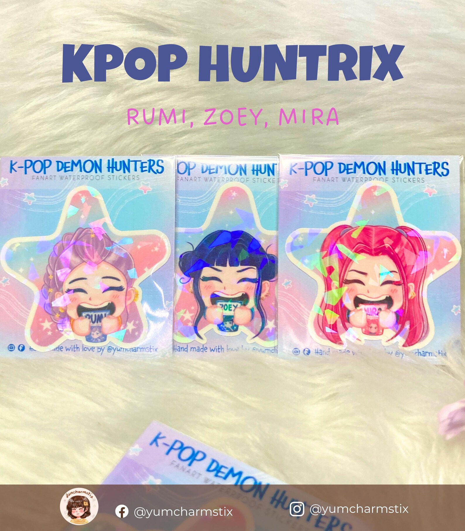 KPOP Demon Hunters Stickers | Huntrix Waterproof Stickers | Mira, Rumi ...