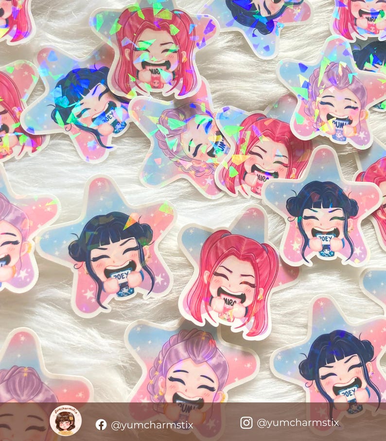 KPOP Demon Hunters Stickers | Huntrix Waterproof Stickers | Mira, Rumi ...