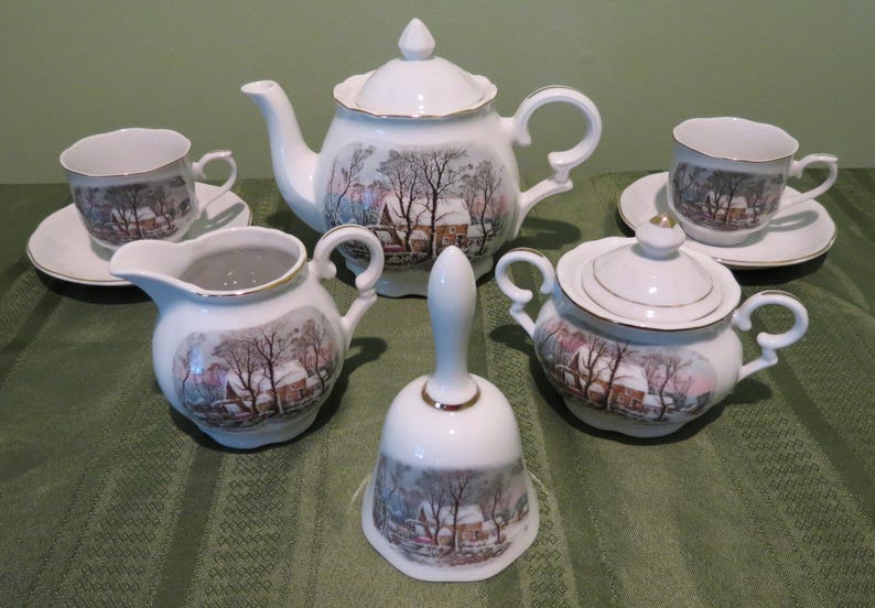 Vintage Avon Tea Set, 1977, Old Grist Mill, 8 Piece Set, 11 Pieces ...