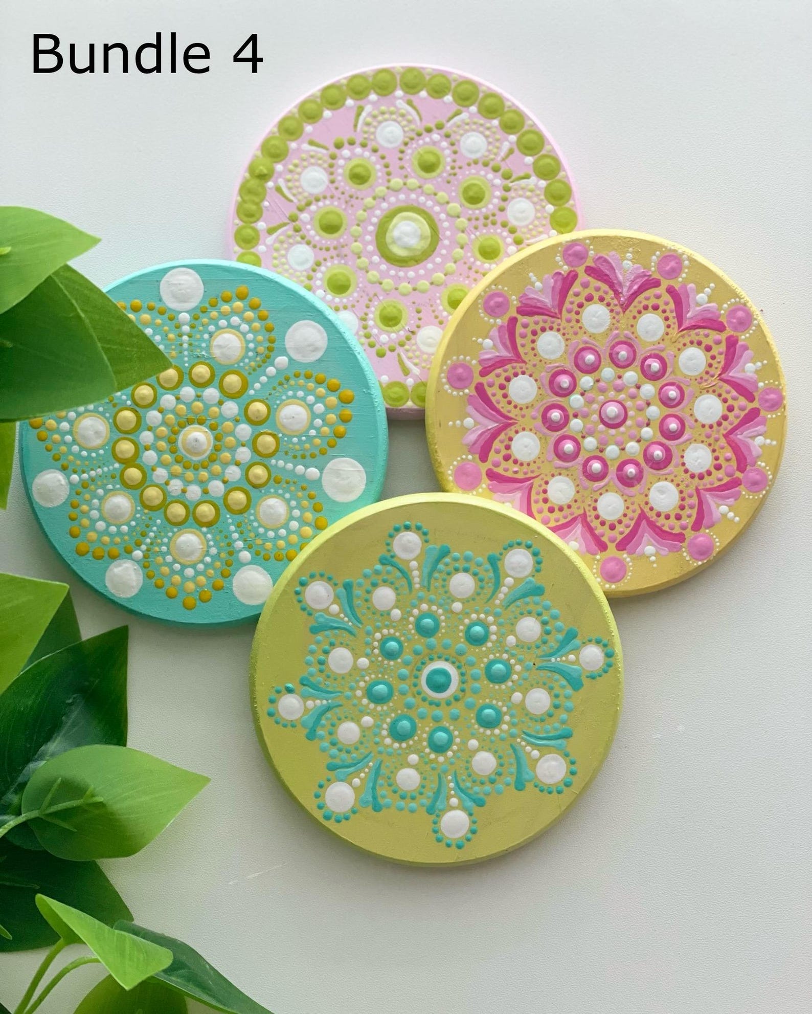 Handcrafted Mandala Coaster Sets Burst of Color - Etsy
