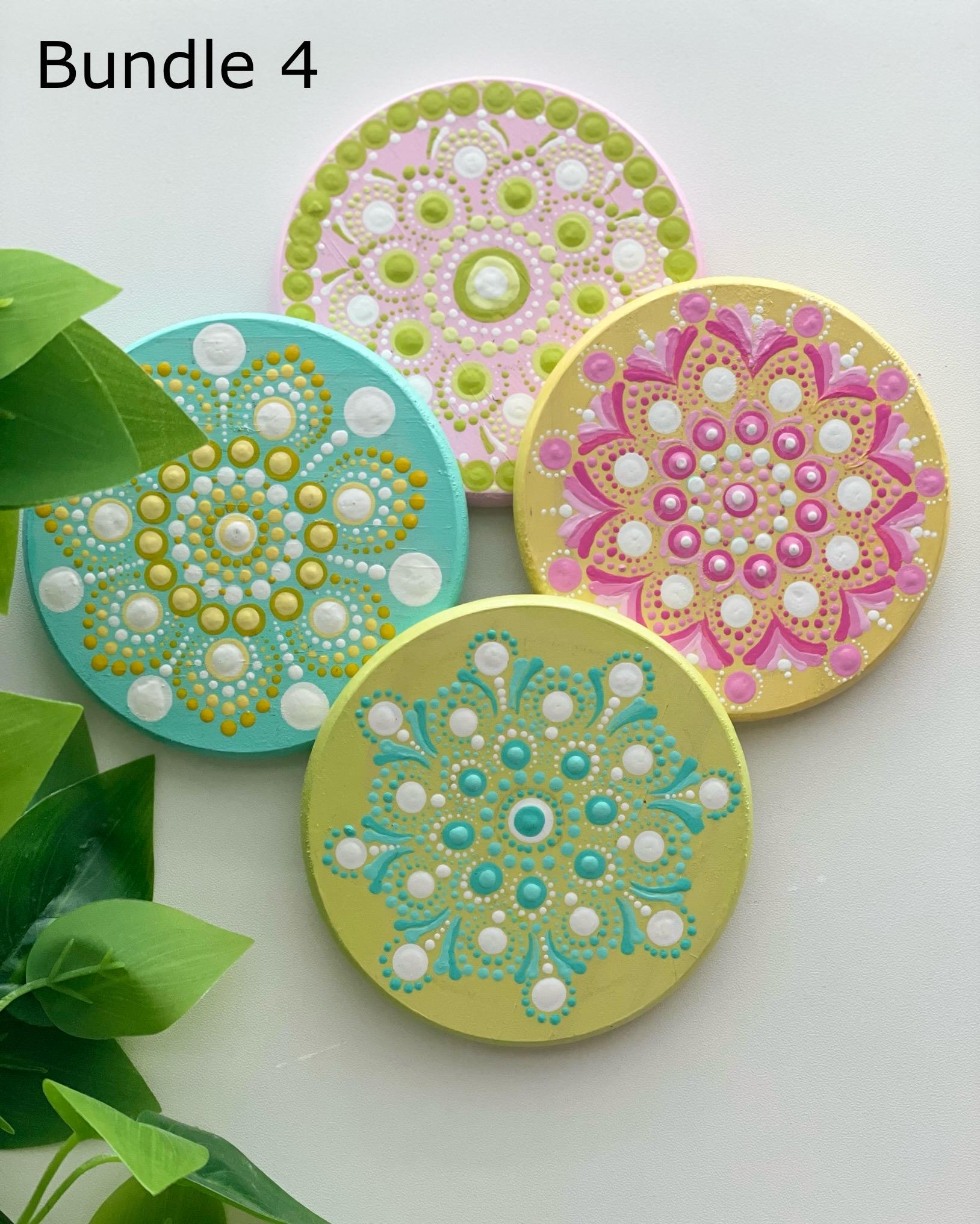Handcrafted Mandala Coaster Sets Burst of Color - Etsy