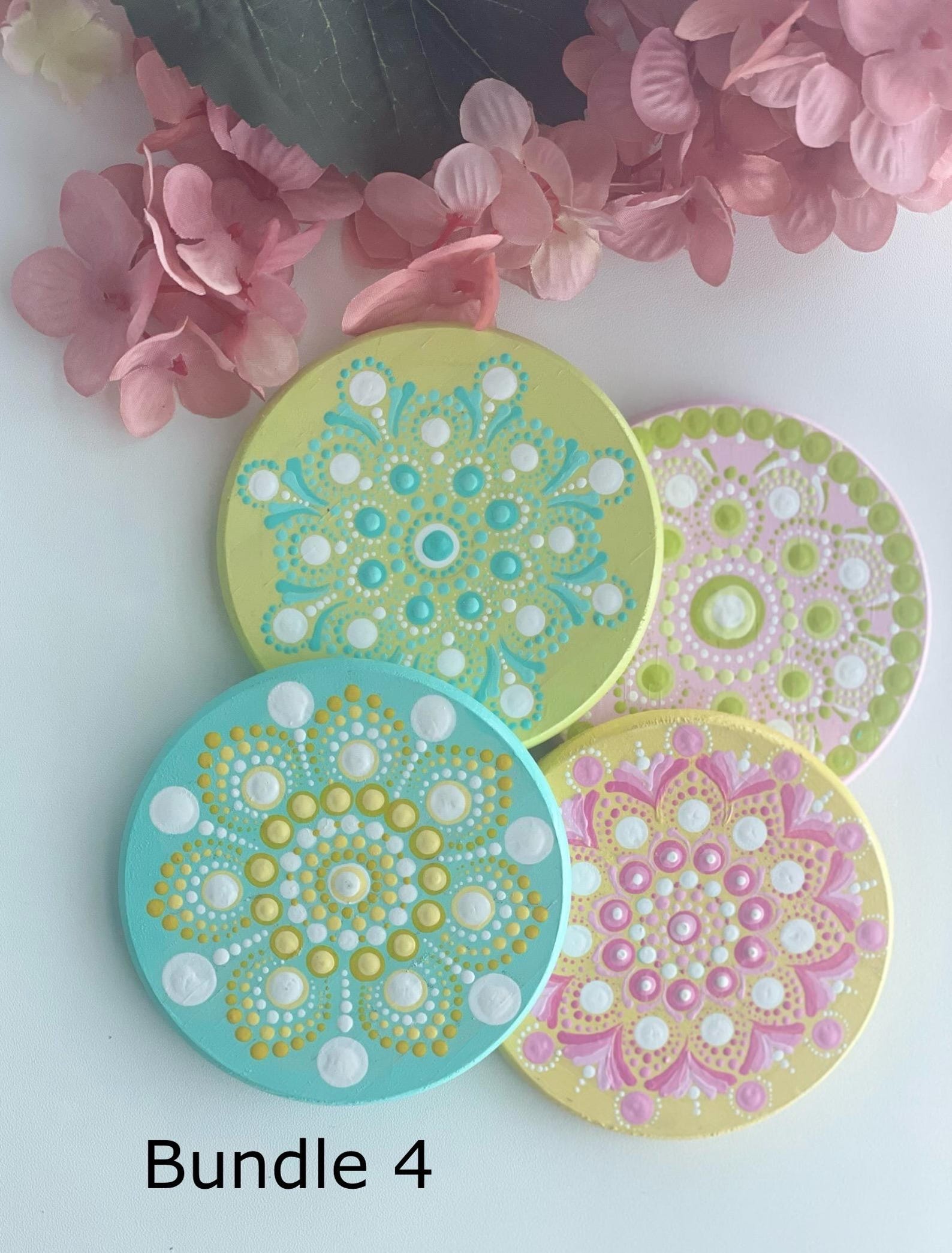 Handcrafted Mandala Coaster Sets Burst of Color - Etsy