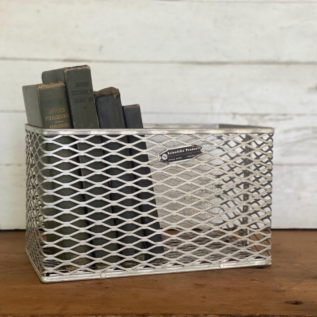 Vintage Wire Mesh Basket for Storage Upcyled Industrial Storage and ...