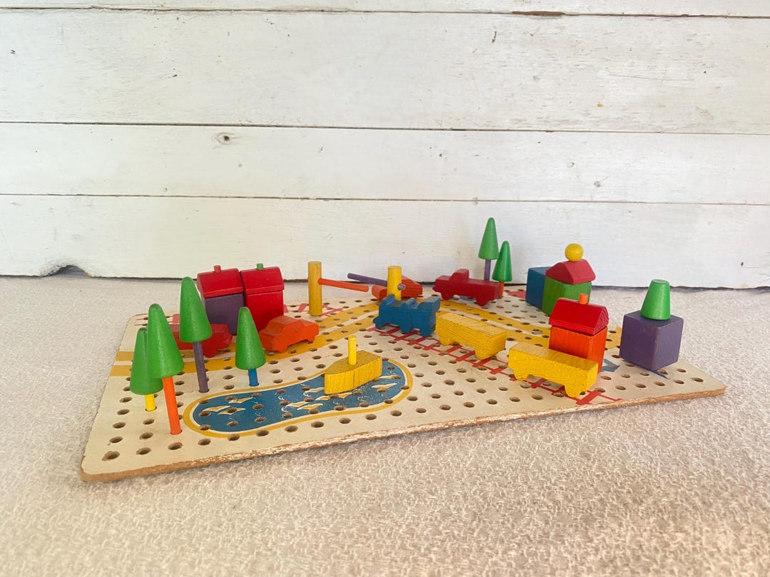 Vintage Playskool Landscape Toy Peg Set - Etsy