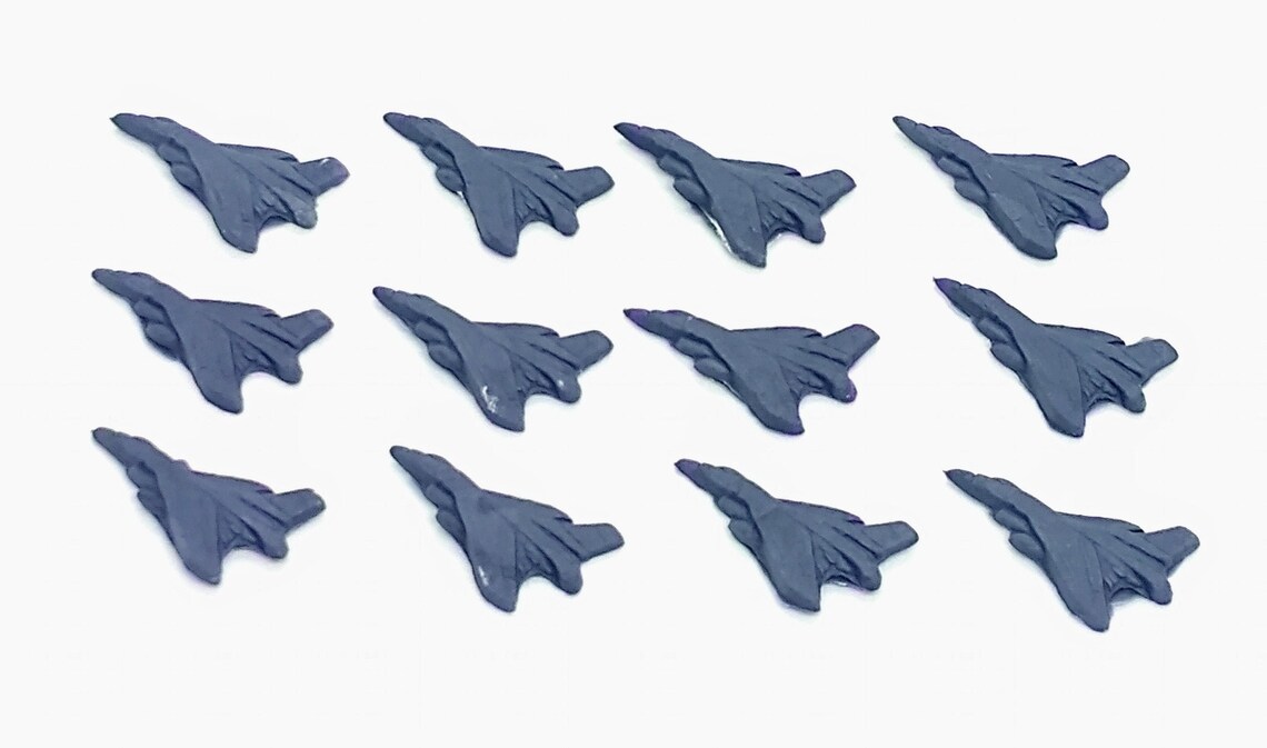 Fighter Jets Fondant Cupcake Toppers 12 Cake Decorations Jet - Etsy