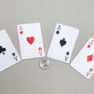Playing Cards Edible Fondant 4 Cake Decorations Toppers Party Birthday ...