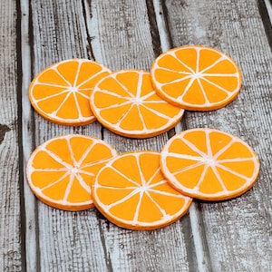 Orange Slices Fondant Cupcake Toppers 6 Cake Decorations Edible Fruits ...