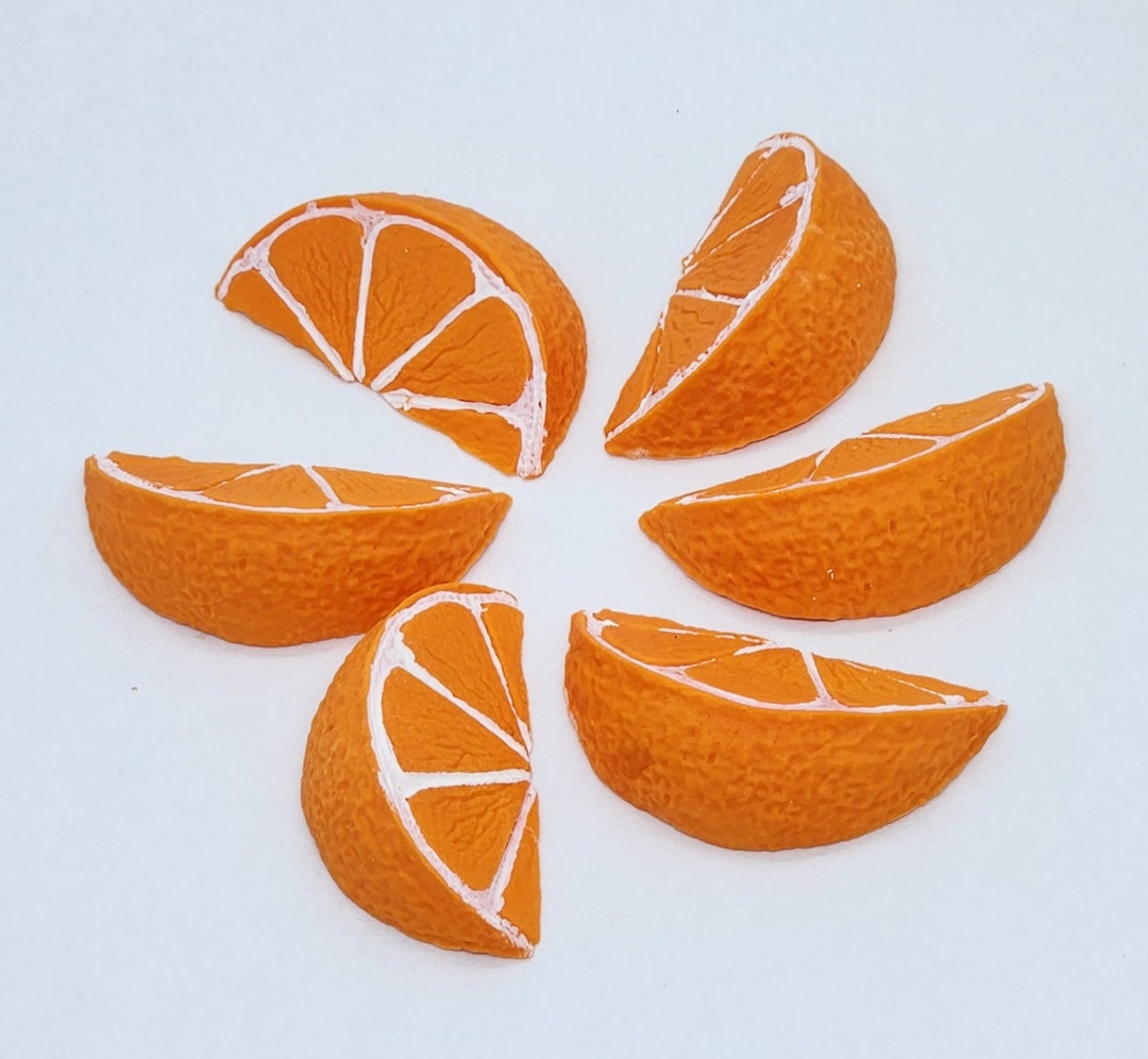Orange Wedges Fondant Cupcake Toppers 6 Cake Decorations Edible Fruits ...