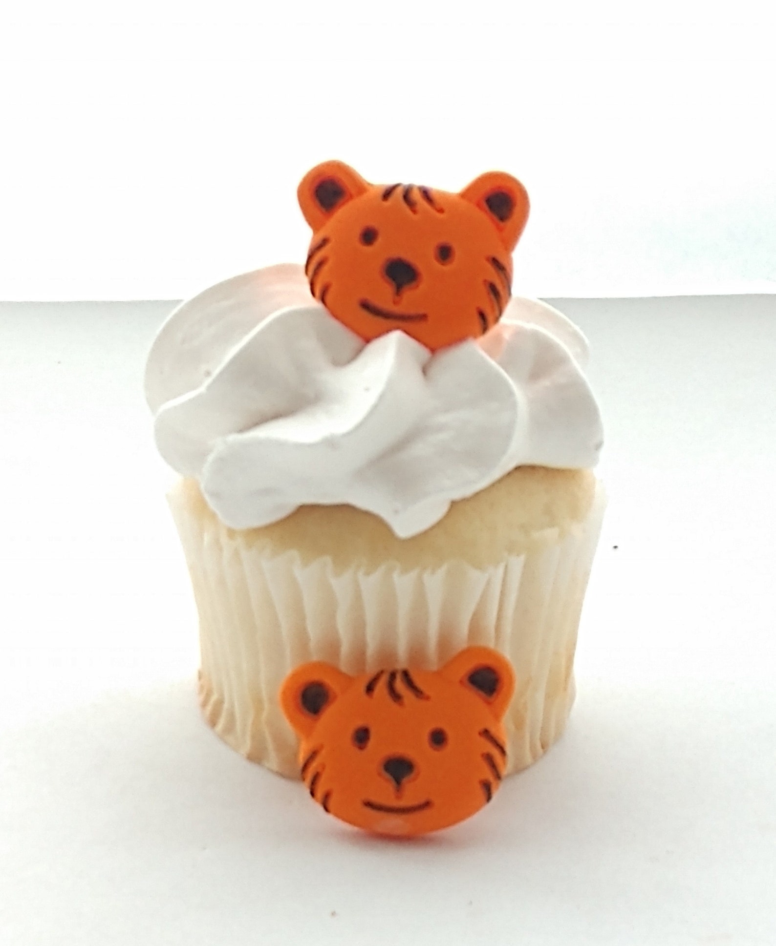 Fondant Tiger Cupcake Toppers, Safari Jungle Zoo Party Decorations (12 ...