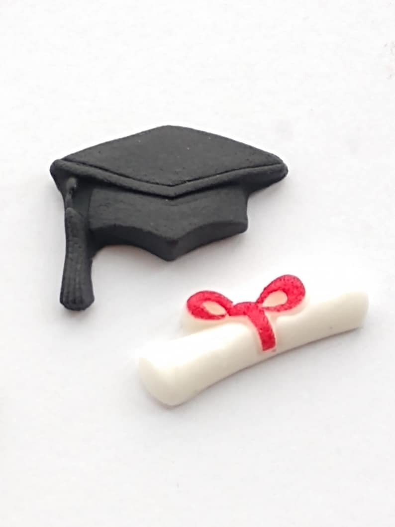 Graduation Fondant Cupcake Toppers 12 Cake Decorations Edible - Etsy