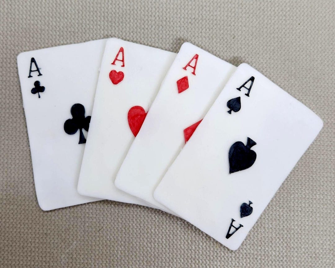Fondant Playing Card Edible Cake Toppers, Poker Cards Birthday ...