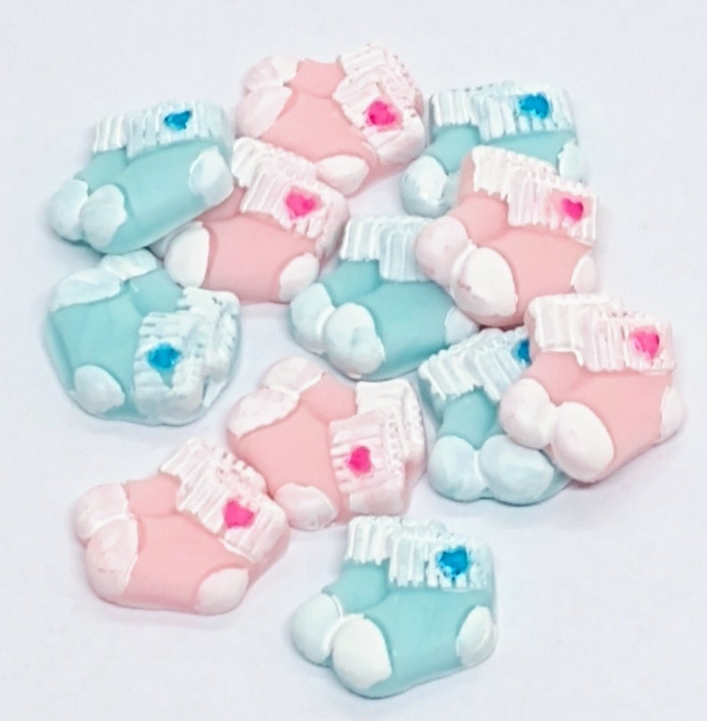 Baby Booties Fondant Cupcake Toppers, Shower Gender Reveal, 12 Edible ...