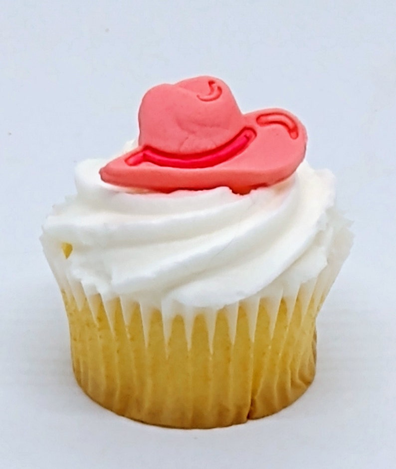 Cowboy Hat Fondant Cupcake Toppers 12 Cake Decorations Cowgirl - Etsy