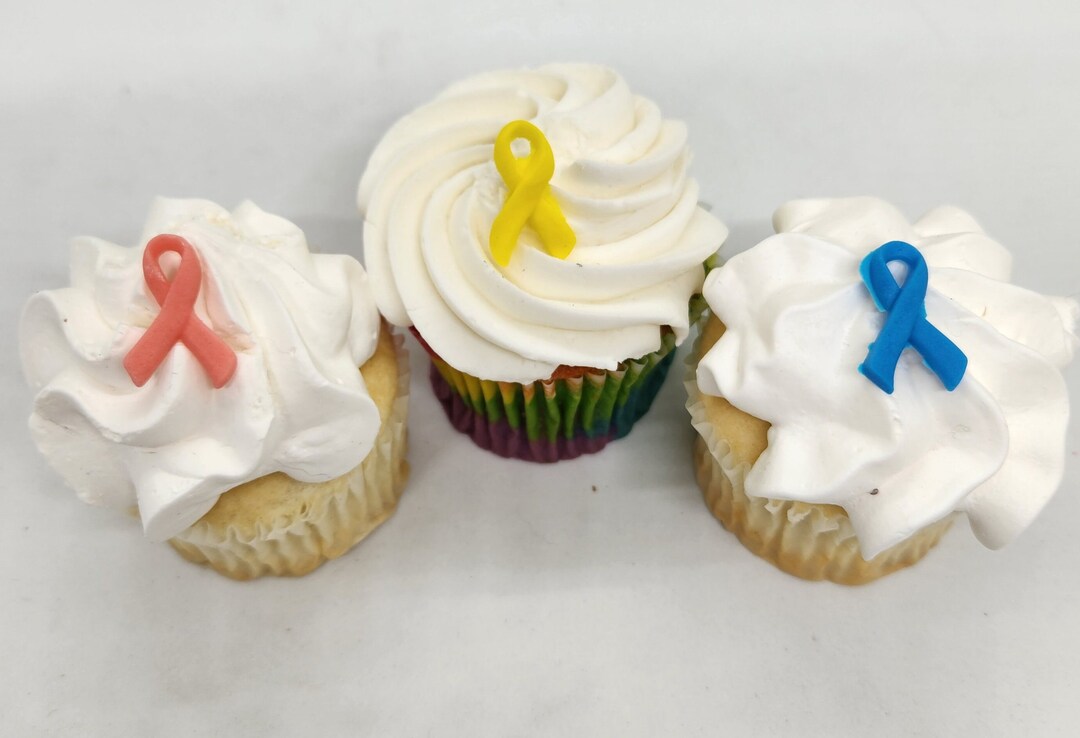 Awareness Ribbons Fondant Cupcake Toppers 14 Cake Decorations Party ...