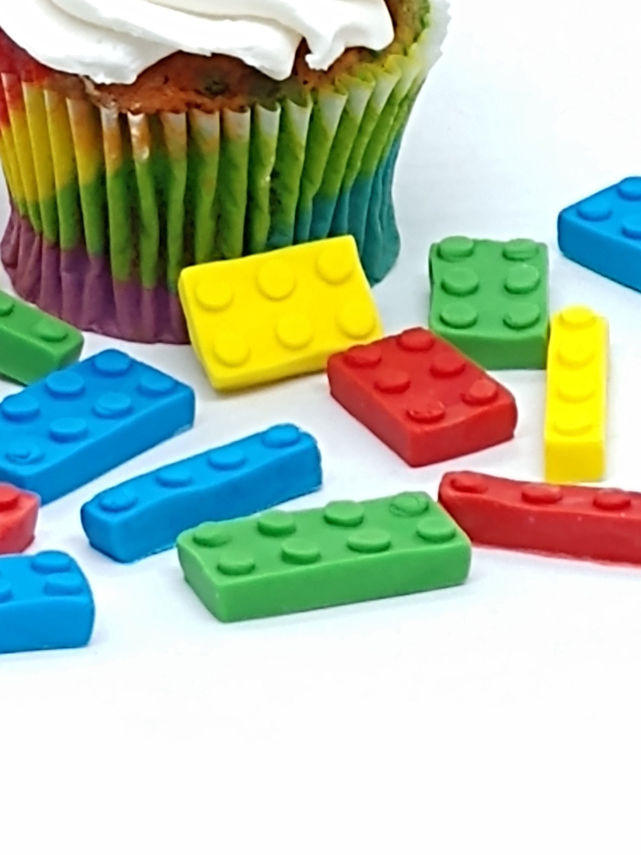 Building Blocks Fondant Cupcake Toppers 16 Cake Decorations - Etsy Canada
