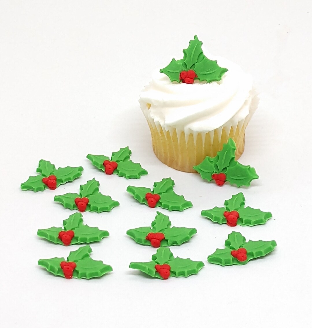 Fondant Holly Berries Edible Christmas Cake Decorations Winter Wedding ...