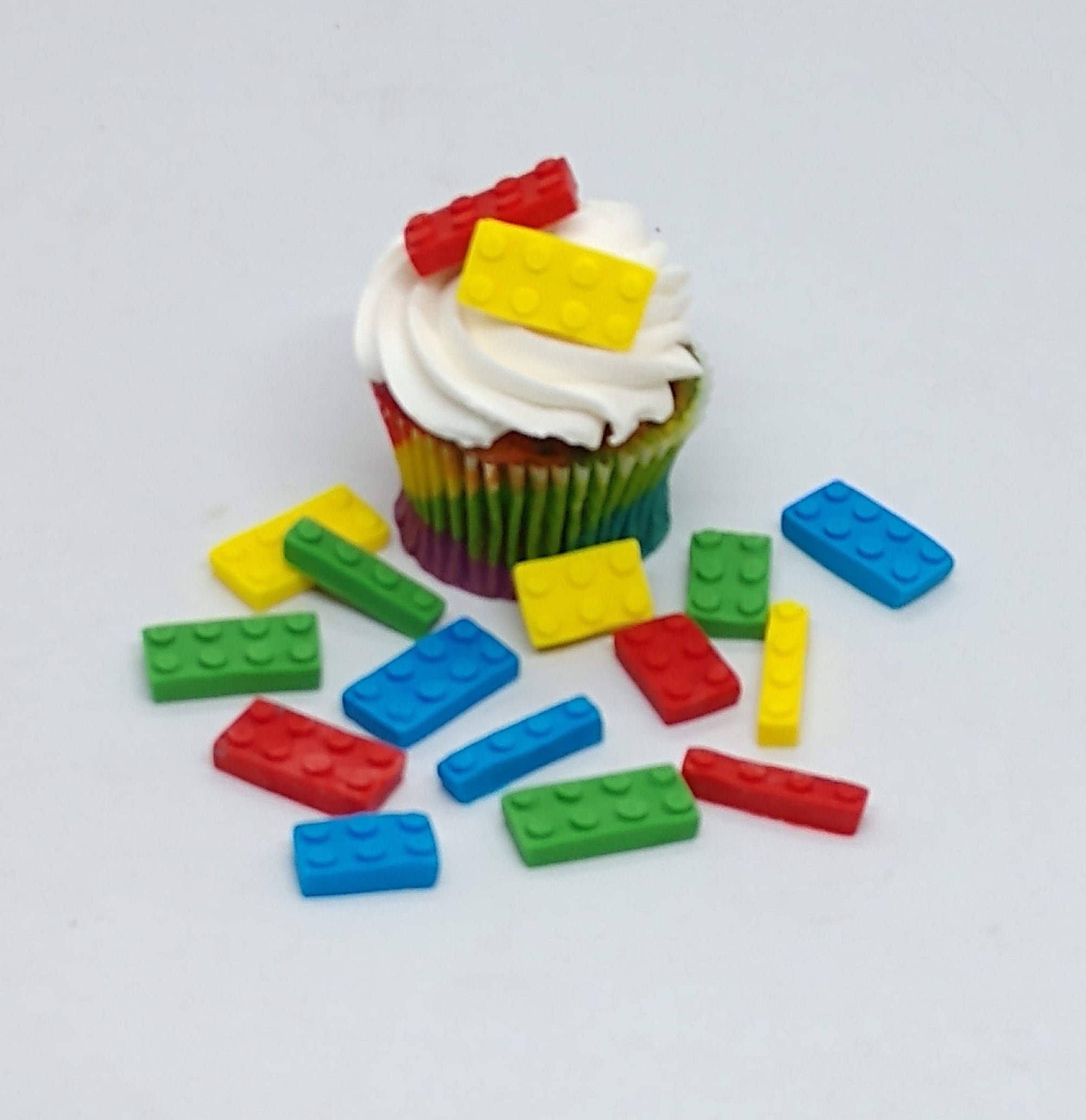 Building Blocks Fondant Cupcake Toppers 16 Cake Decorations - Etsy Canada