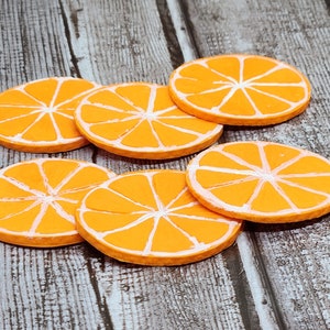 Orange Slices Fondant Cupcake Toppers 6 Cake Decorations Edible Fruits ...