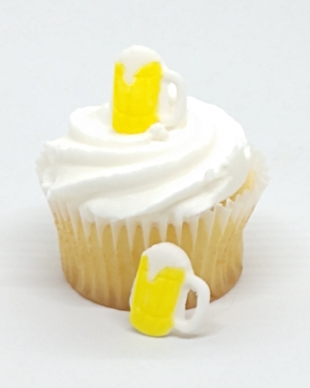 Beer Mug Fondant Cupcake Toppers 12 Cake Decorations Edible Mug Pub ...