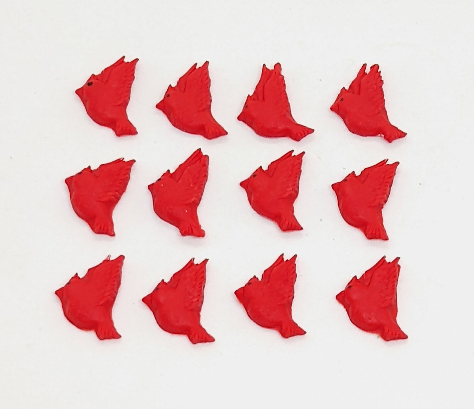 Cardinal Fondant Cupcake Toppers, Red Bird Decorations (12 Pieces) - Etsy
