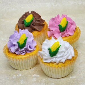 12 Edible Corn on the Cob Fondant Cupcake Toppers, Farm Birthday Cake ...