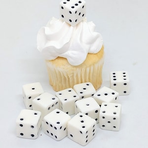 Dice Fondant Cupcake Toppers 6 Cake Decorations 3D Three Dimension ...